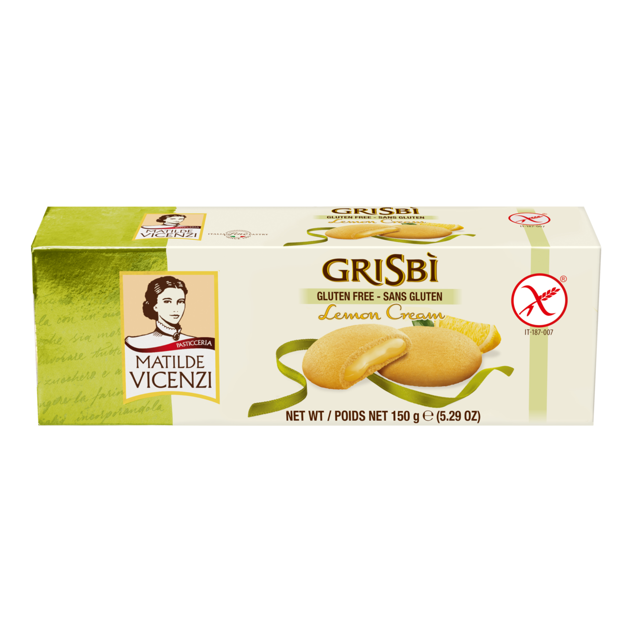 Matilde Vicenzi Grisbi Gluten Free Lemon Cream 150G - Little Italy Ltd